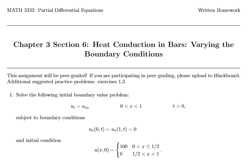 Solved Chapter 3 ﻿Section 6: Heat Conduction in ﻿Bars: | Chegg.com