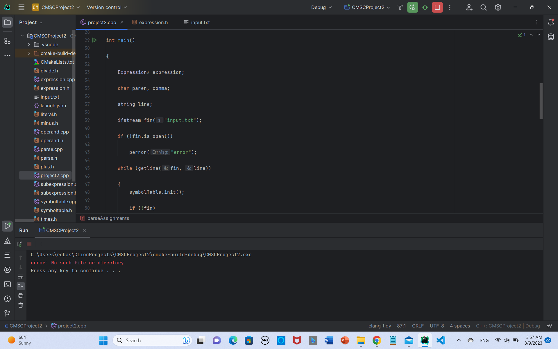 Solved (\u3134) \\( \\equiv \\) CM CMSCProject2 \\( \\vee | Chegg.com