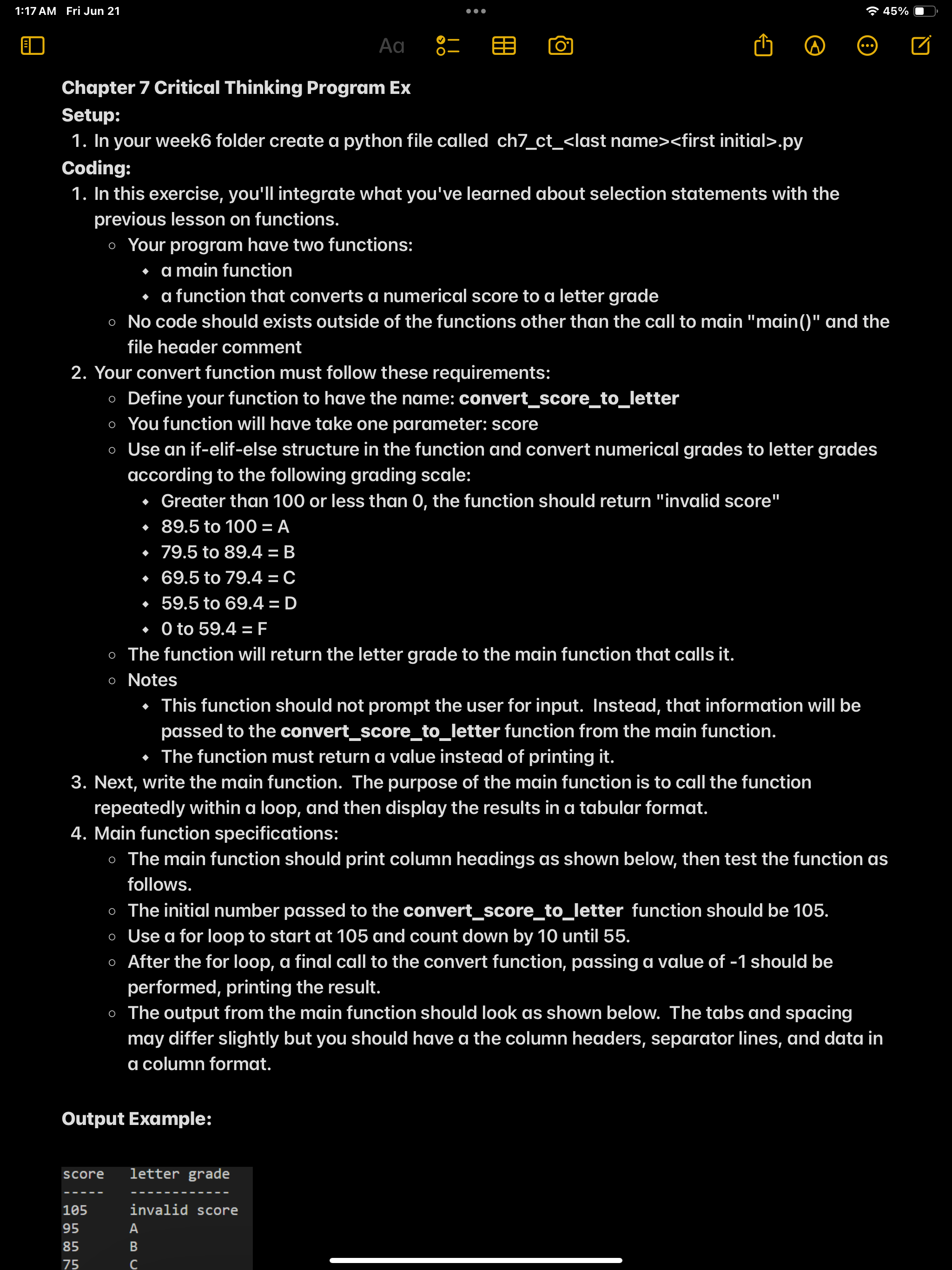 Solved Chapter 7 ﻿Critical Thinking Program ExSetup:In your | Chegg.com