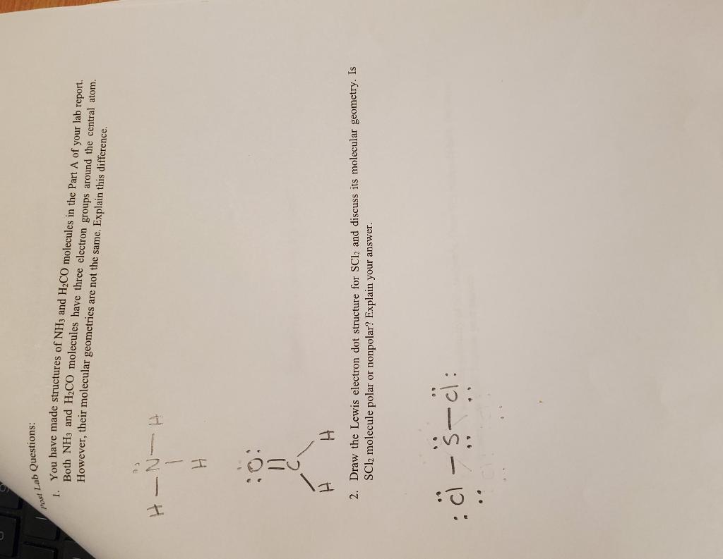 Solved post Lab Questions: 1. You have made structures of | Chegg.com