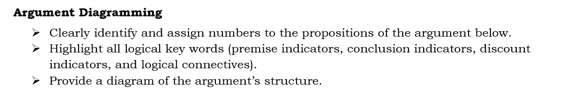 Argument Diagramming > Clearly identify and assign | Chegg.com