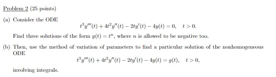 Solved (a) Consider the ODE | Chegg.com