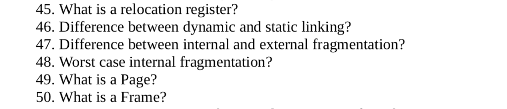Solved 45. What is a relocation register? 46. Difference | Chegg.com