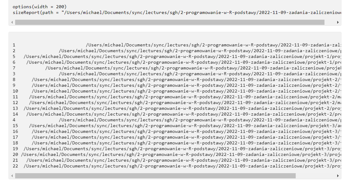 Solved Please provide code creating a function sizeReport() | Chegg.com