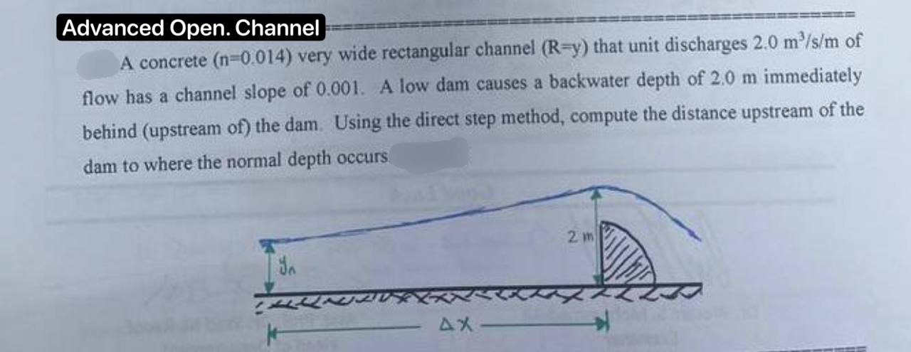 Solved Advanced Open. Channel A concrete (n=0.014) very wide | Chegg.com