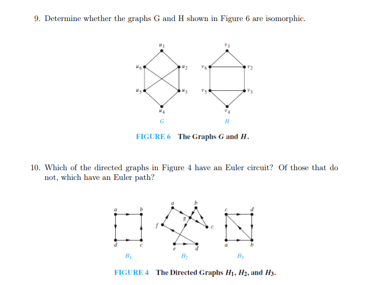 Solved 9. Determine whether the graphs G and H shown in | Chegg.com
