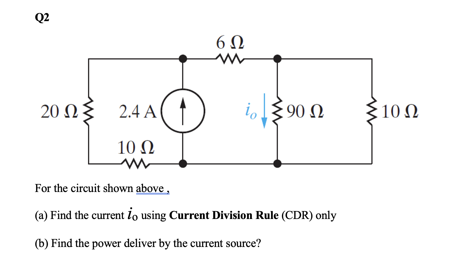 Solved For the circuit shown above, (a) Find the current iO | Chegg.com