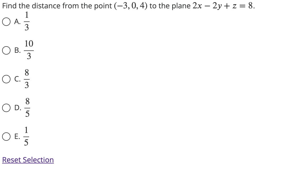 Solved Find the distance from the point (−3,0,4) to the | Chegg.com