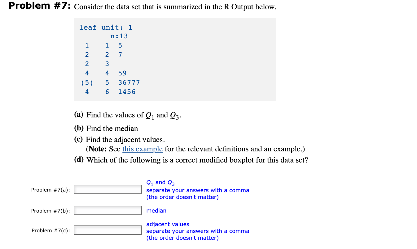 Solved Problem #7: Consider the data set that is summarized | Chegg.com