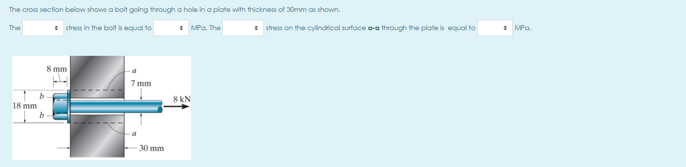 Solved The cross section below shows a bolt going through a | Chegg.com