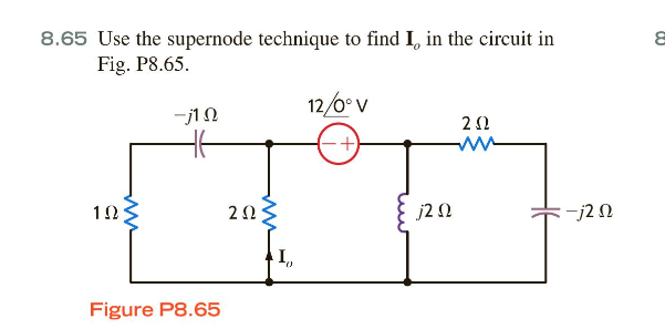 Solved ε 00 8.65 Use the supernode technique to find I, in | Chegg.com