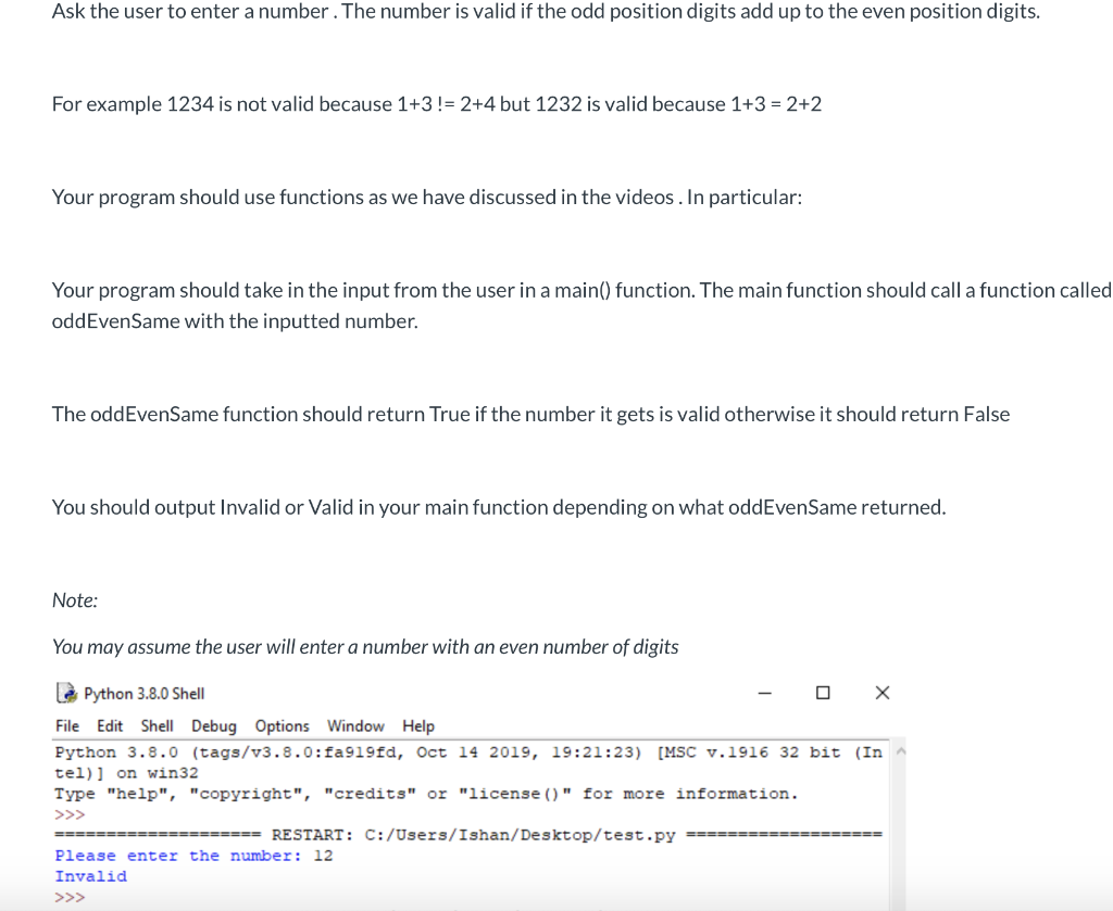 Solved Ask the user to enter a number. The number is valid | Chegg.com