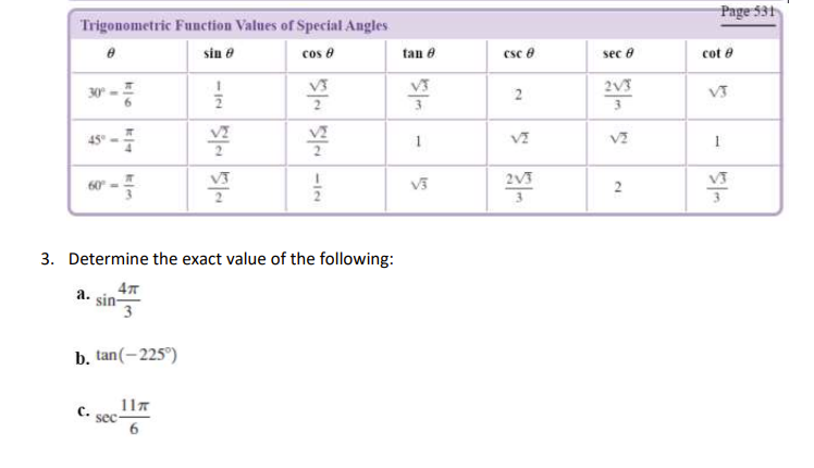 Solved Trigonometric Function Values of Special Angles sin 8 | Chegg.com