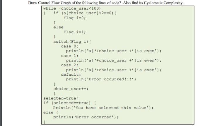 Solved Draw Control Flow Graph Of The Following Lines Of 
