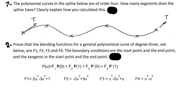 Solved 1- The polynomial curves in the spline below are of | Chegg.com