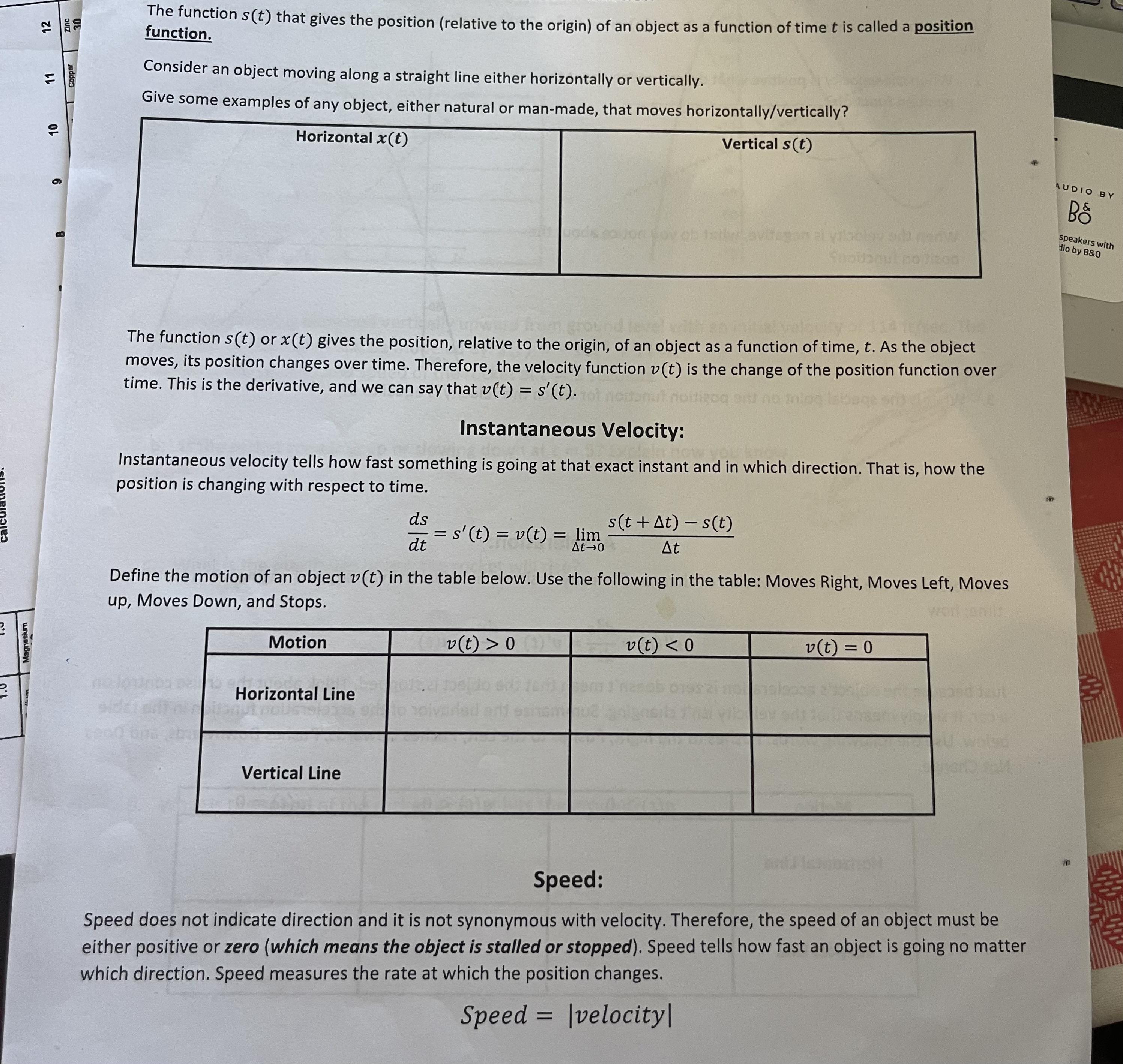 Solved The Function S T That Gives The Position Relative