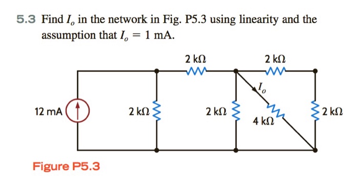 Solved Find I_0 in the network in Fig. P5.3 using linearity | Chegg.com