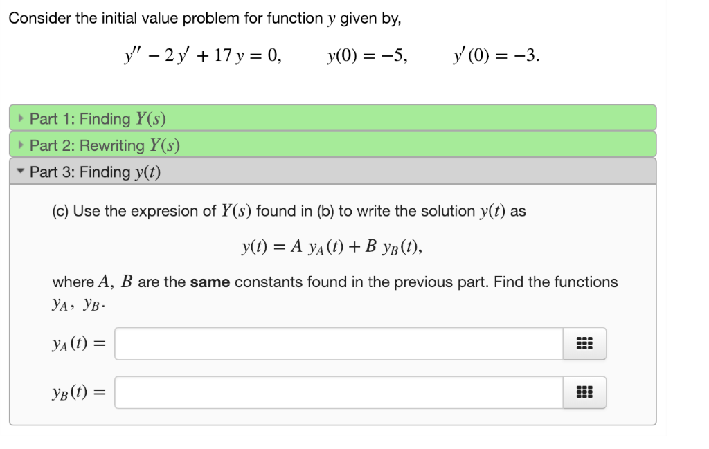 Solved Consider the initial value problem for function y | Chegg.com