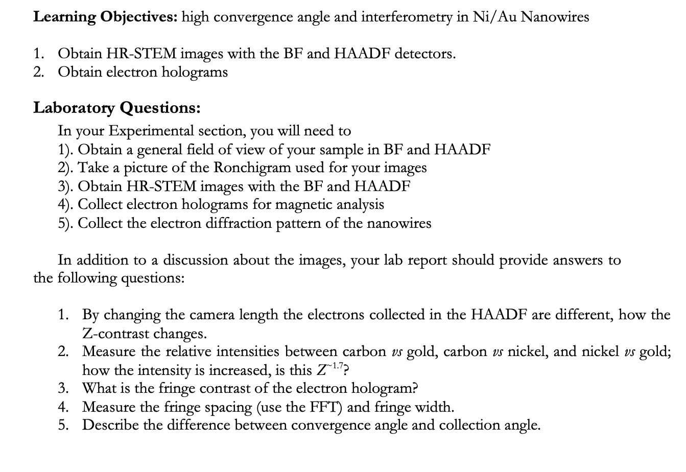 Learning Objectives: high convergence angle and | Chegg.com