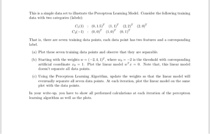 This is a simple data set to illustrate the | Chegg.com