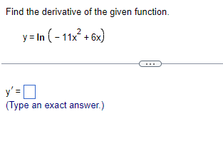 Solved Find the derivative of the given function. | Chegg.com