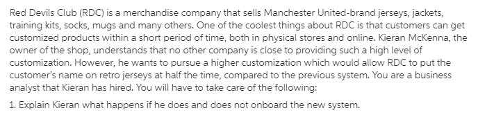 Solved Red Devils Club (RDC) is a merchandise company that | Chegg.com