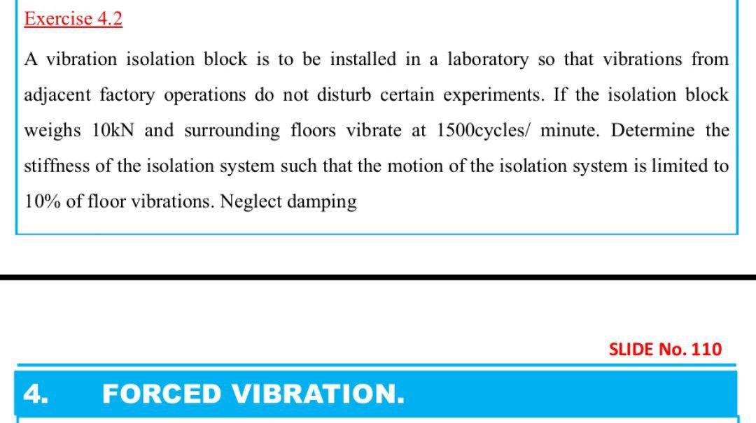 Solved Exercise 4.2 A vibration isolation block is to be | Chegg.com