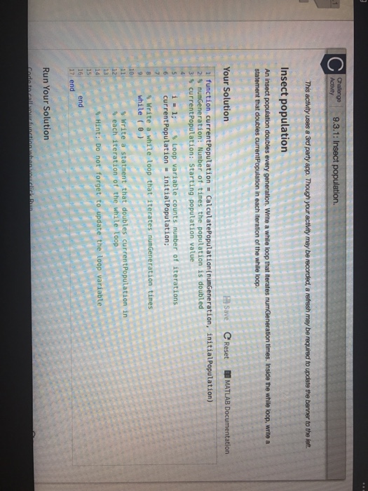 Solved Can You Help Me Fix This Matlab Function Using A
