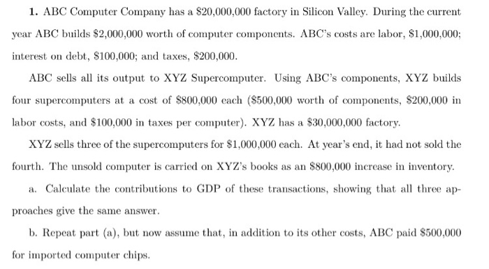 Solved ABC Computer Company has a $20,000,000 factory in | Chegg.com