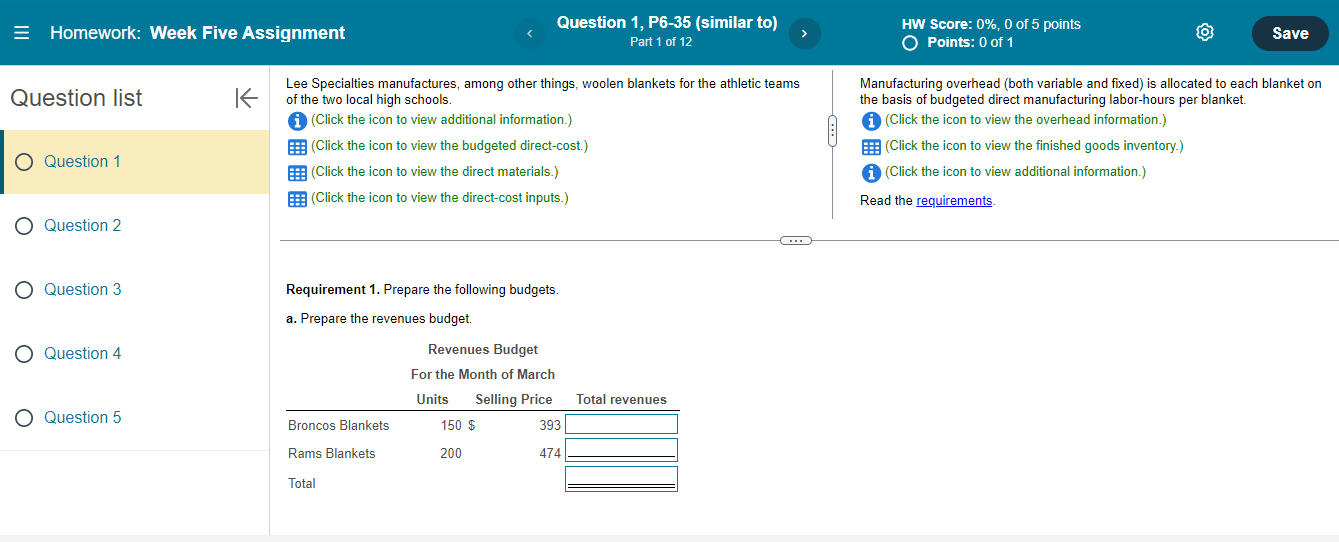Solved Lee Specialties manufactures, among other things, | Chegg.com
