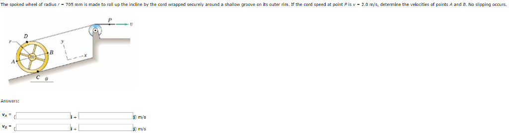 Solved The spoked wheel of radius r-705 mm is made to roll | Chegg.com