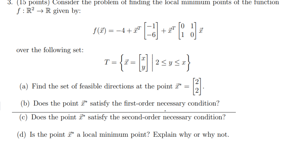 3. (15 points) Consider the problem of finding the | Chegg.com