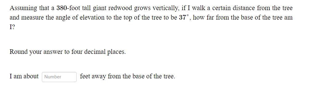 Solved Assuming that a 380-foot tall giant redwood grows | Chegg.com