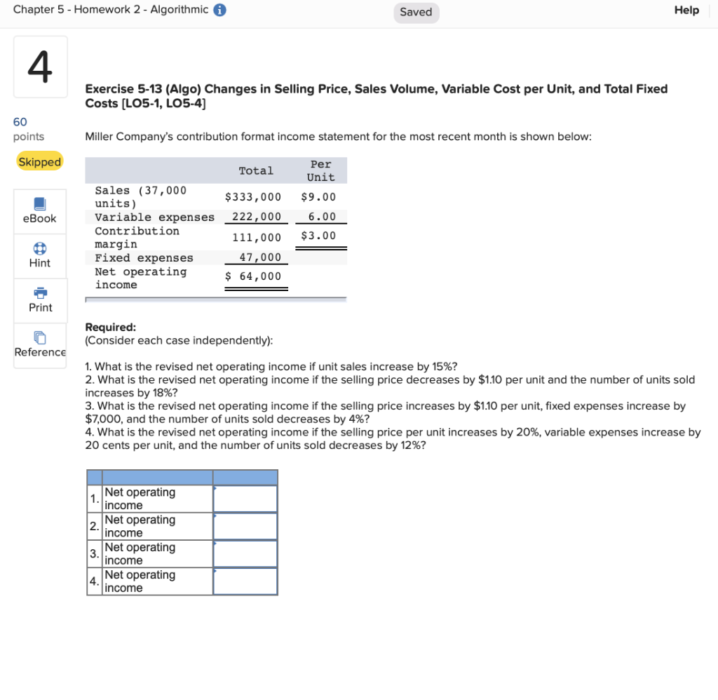 Solved Chapter 6 - Homework 3 - Algorithmic i Saved Saved | Chegg.com