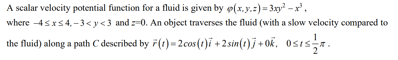 Solved A scalar velocity potential function for a fluid is | Chegg.com