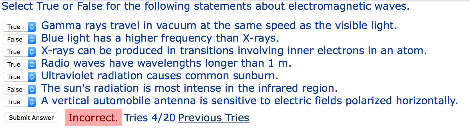 Solved Select True or False for the following statements | Chegg.com