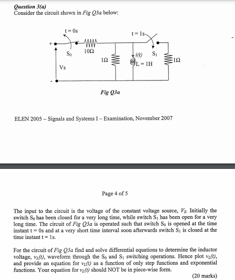 Solved Question (3) Consider the circuit of Fig Q3b 1 IN = | Chegg.com