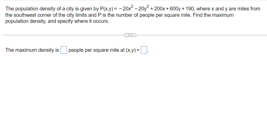 Solved The Population Density Of A City Is Given By Chegg