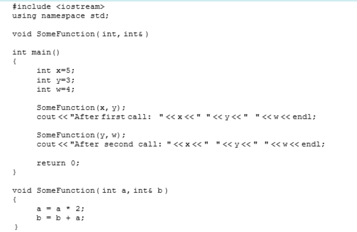 Solved #include using namespace std; void Some Function ( | Chegg.com