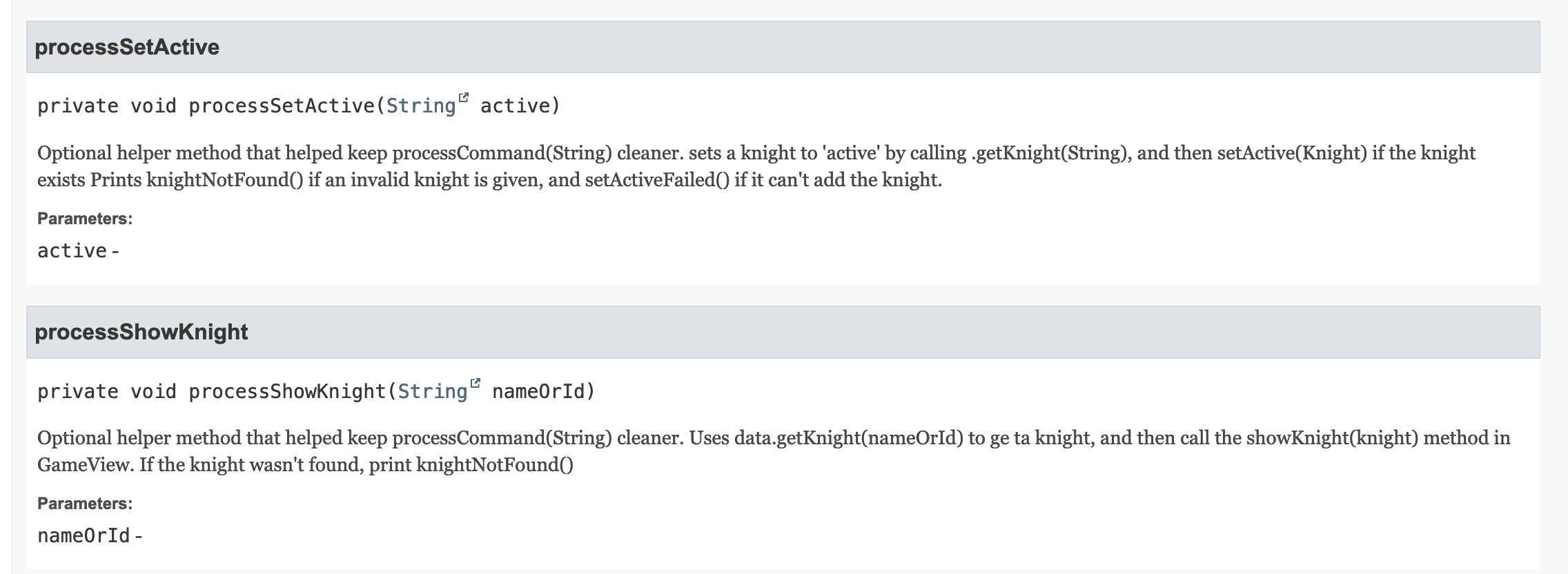 Solved public void start() Starts the game, causing it to | Chegg.com