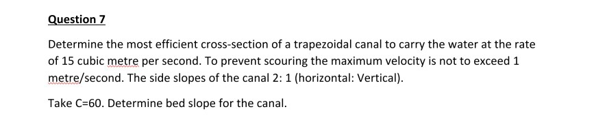 Solved Question 7 Determine the most efficient cross-section | Chegg.com