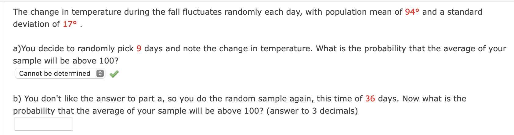 Solved The change in temperature during the fall fluctuates | Chegg.com