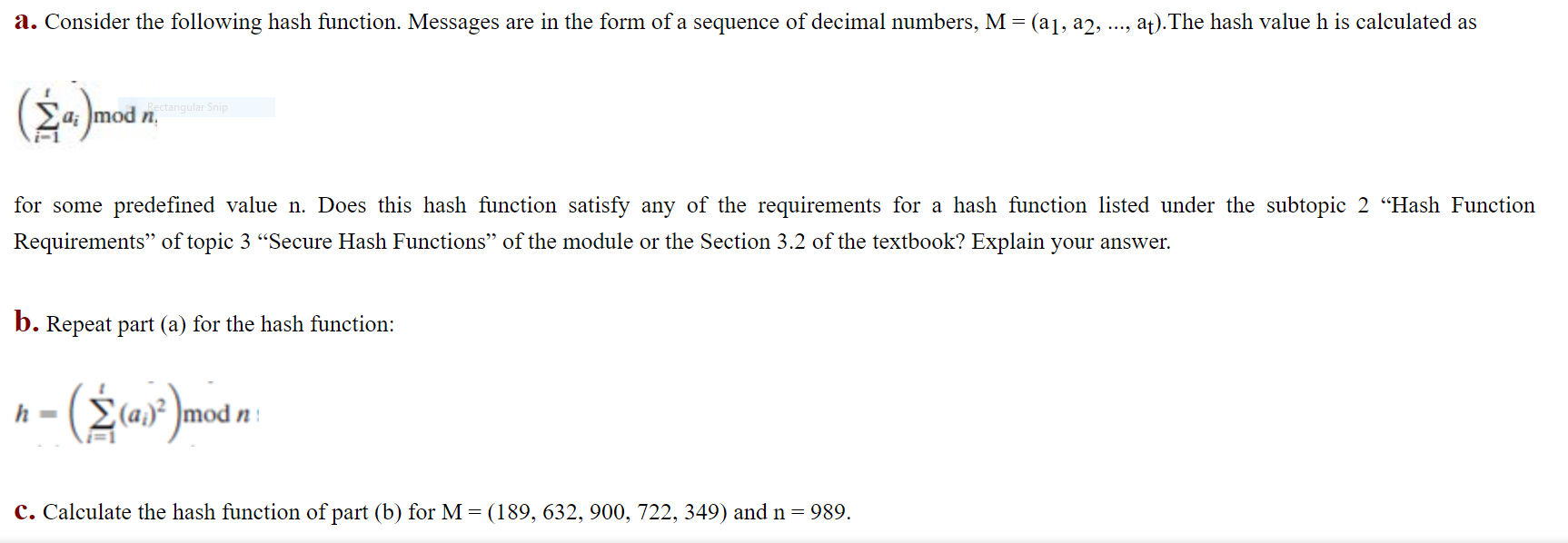 a. Consider the following hash function. Messages are | Chegg.com a. Consider the following hash function. Messages are | Chegg.com