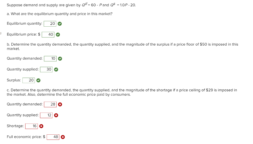 Solved Suppose demand and supply are given by Qd=60−P and | Chegg.com