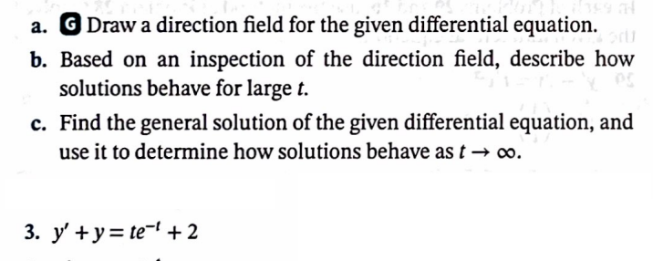 Solved a. G Draw a direction field for the given | Chegg.com