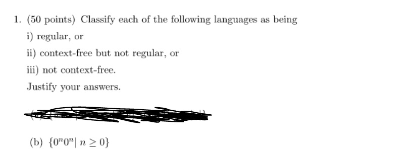 Solved FORMAL LANGUAGES AND AUTOMATA THEORY Classify each of | Chegg.com