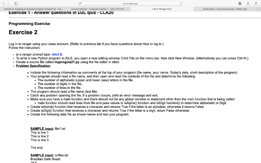 Solved cs.mtsu.edu . 6 Lab 21 Strings Part 2 Home Décor Home | Chegg.com
