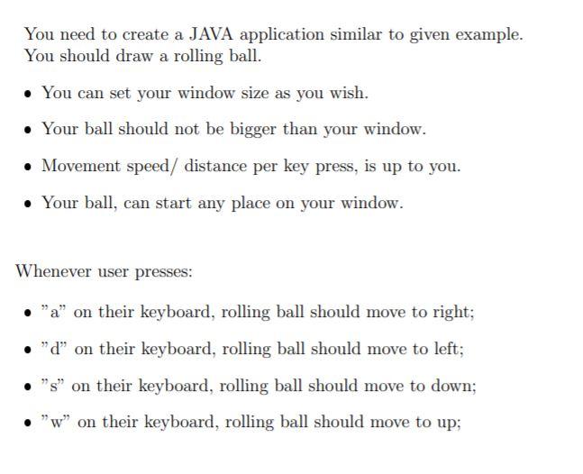 Solved You need to create a JAVA application similar to | Chegg.com