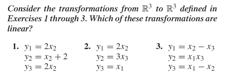 Solved Consider the transformations from R3 to R3 defined in | Chegg.com