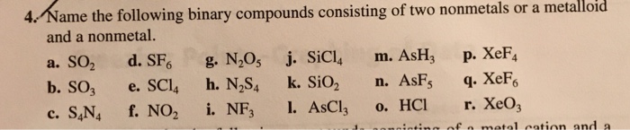 Solved name the following binary compounds consisting of two | Chegg.com